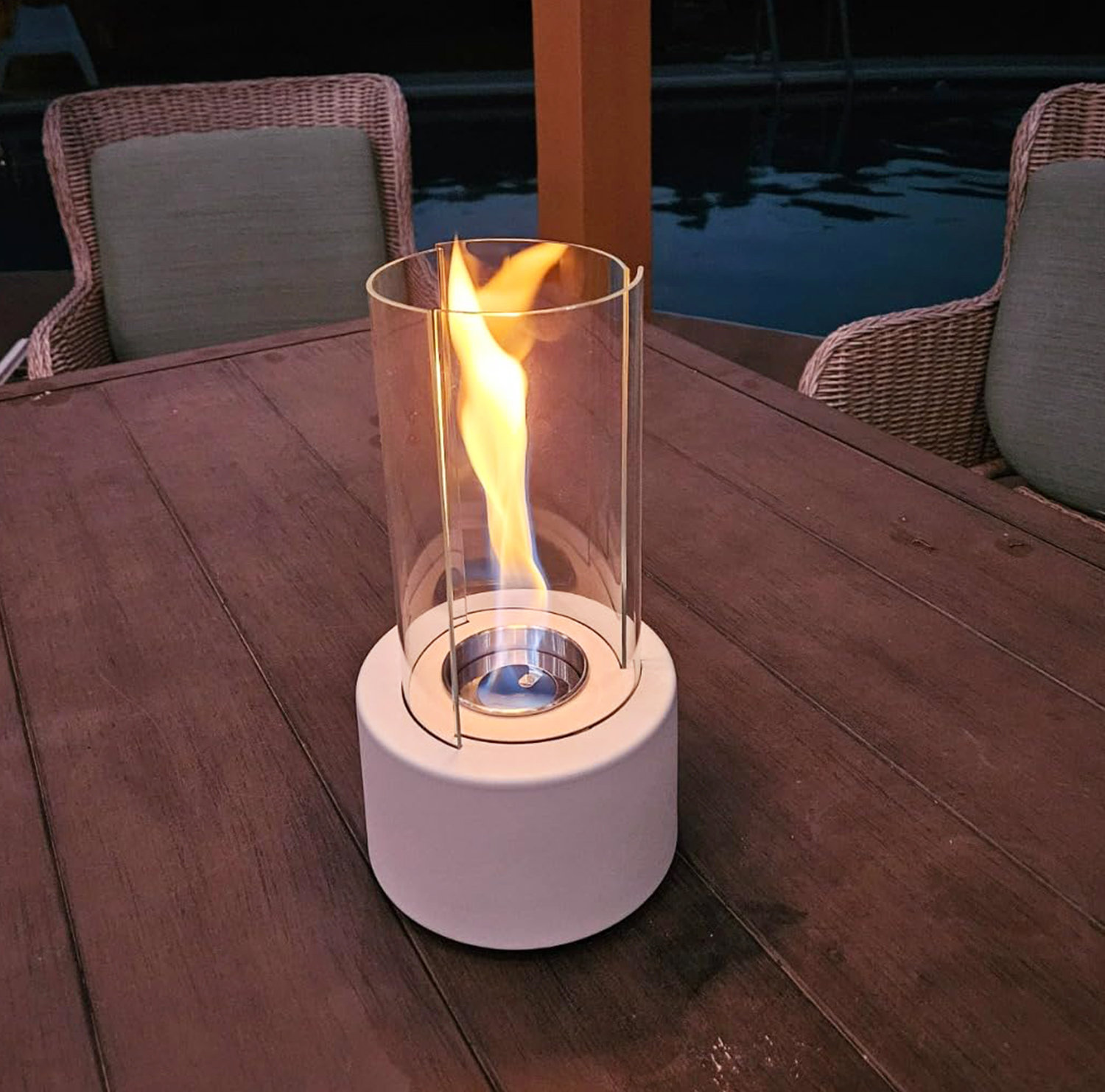 Priofa Portable Tabletop Fire Pit with Adjustable Flame Ring,[Burn Time ...